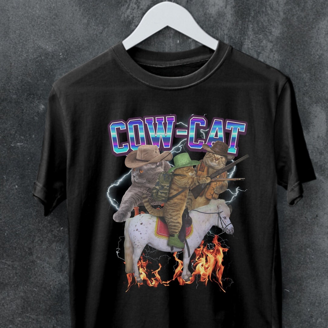 Cowboy Cat Meme Shirt, Funny Country Western Tee - Etsy
