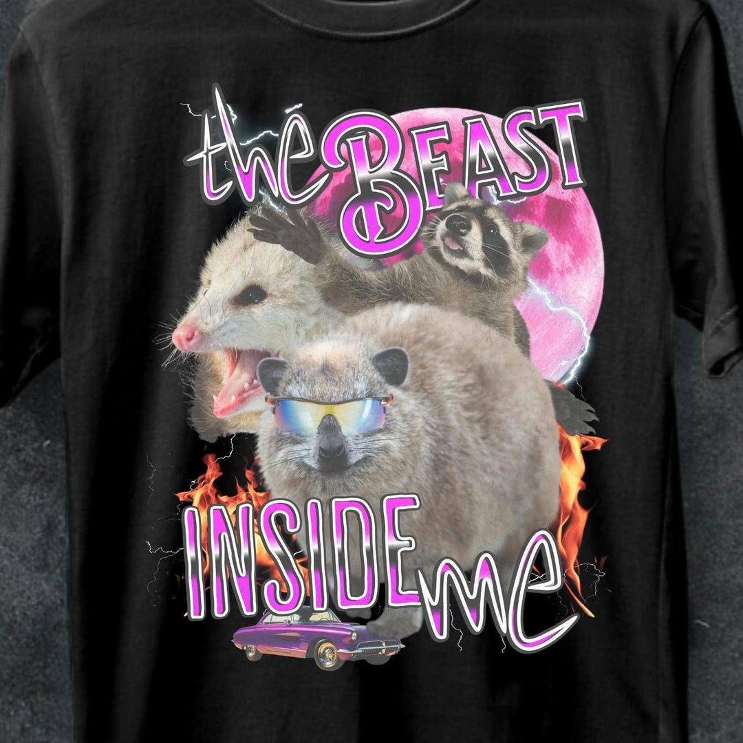 Unique Hyrax Meme Shirt,the Beast Inside Me Shirt,ironic Tee,raccoon ...