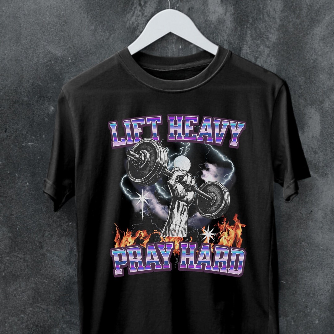 Lift Heavy Pray Hard Shirt,christian Gym T Shirt,trendy Christ Gym,gift ...