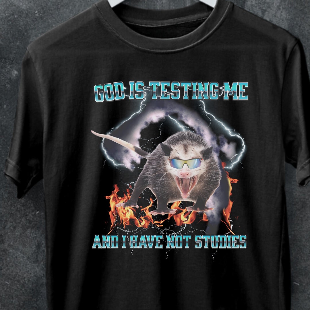 Unique God is Testing Me Shirt,funny Possum T Shirt,weird Opossum T ...