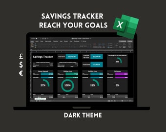 Savings Tracker Excel Template - Etsy