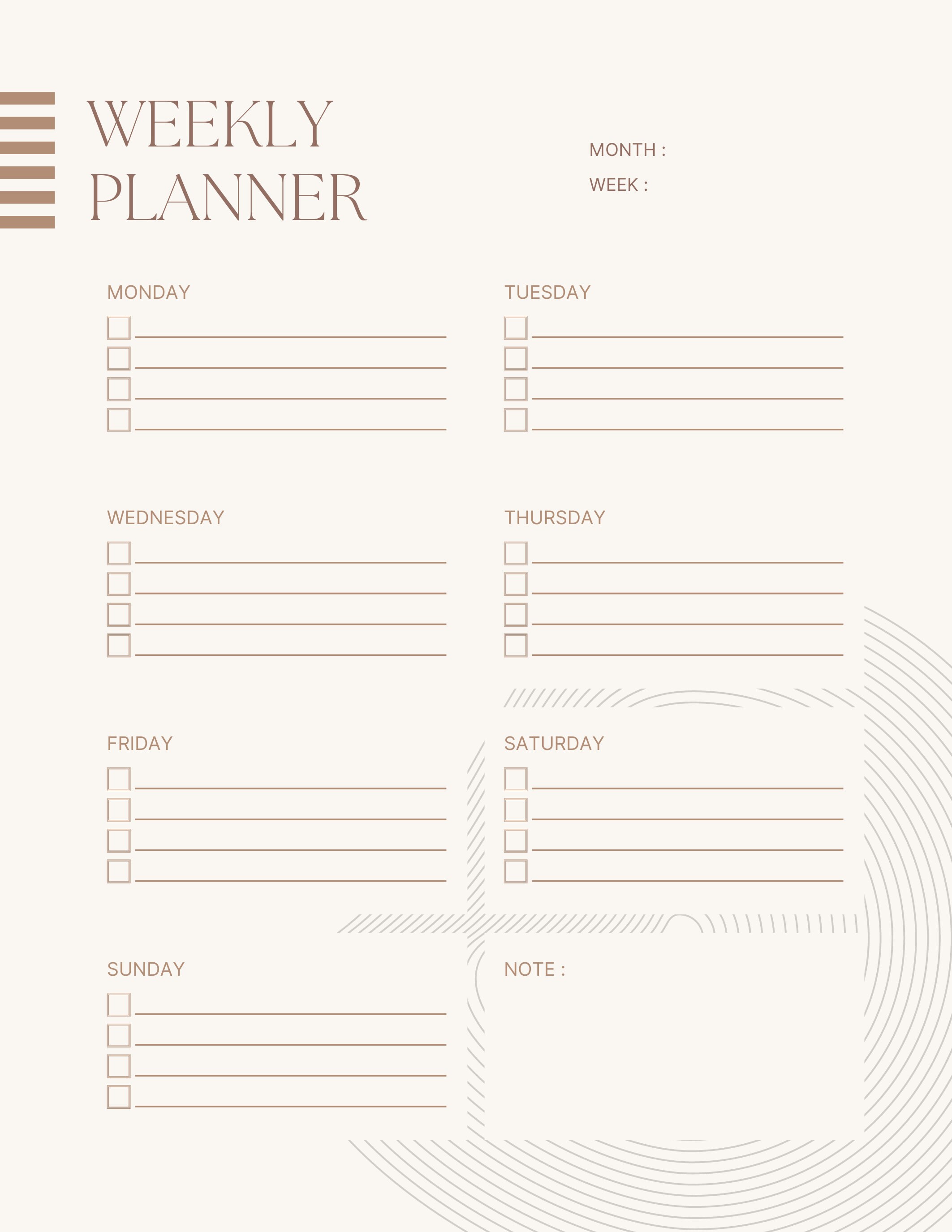 Digital/downloadable Modern Weekly Planner - Etsy