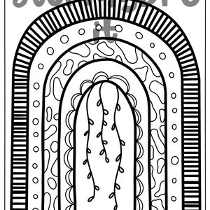 Boho Rainbow Coloring Page - DIGITAL DOWNLOAD - Simple Adult Coloring ...