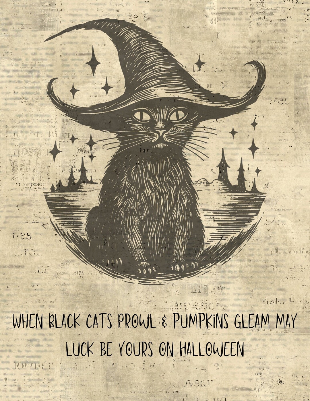 Black Cat - Single Printable - Etsy