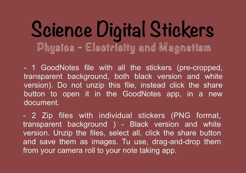 Science Digital Stickers | Physics - Electricity and Magnetism ...