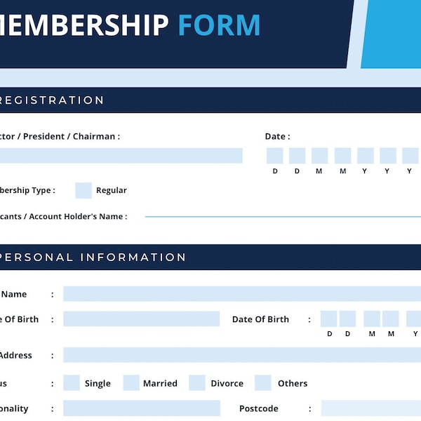Membership Form for Any Business - Etsy