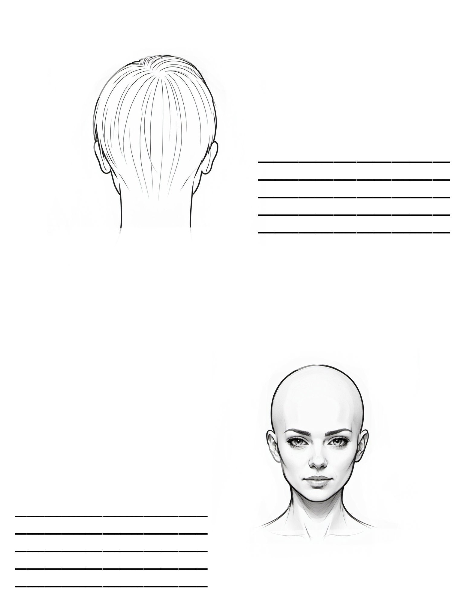 Salon Head Sheet Pack for Color or Haircutting With Notes, Hair Salon ...