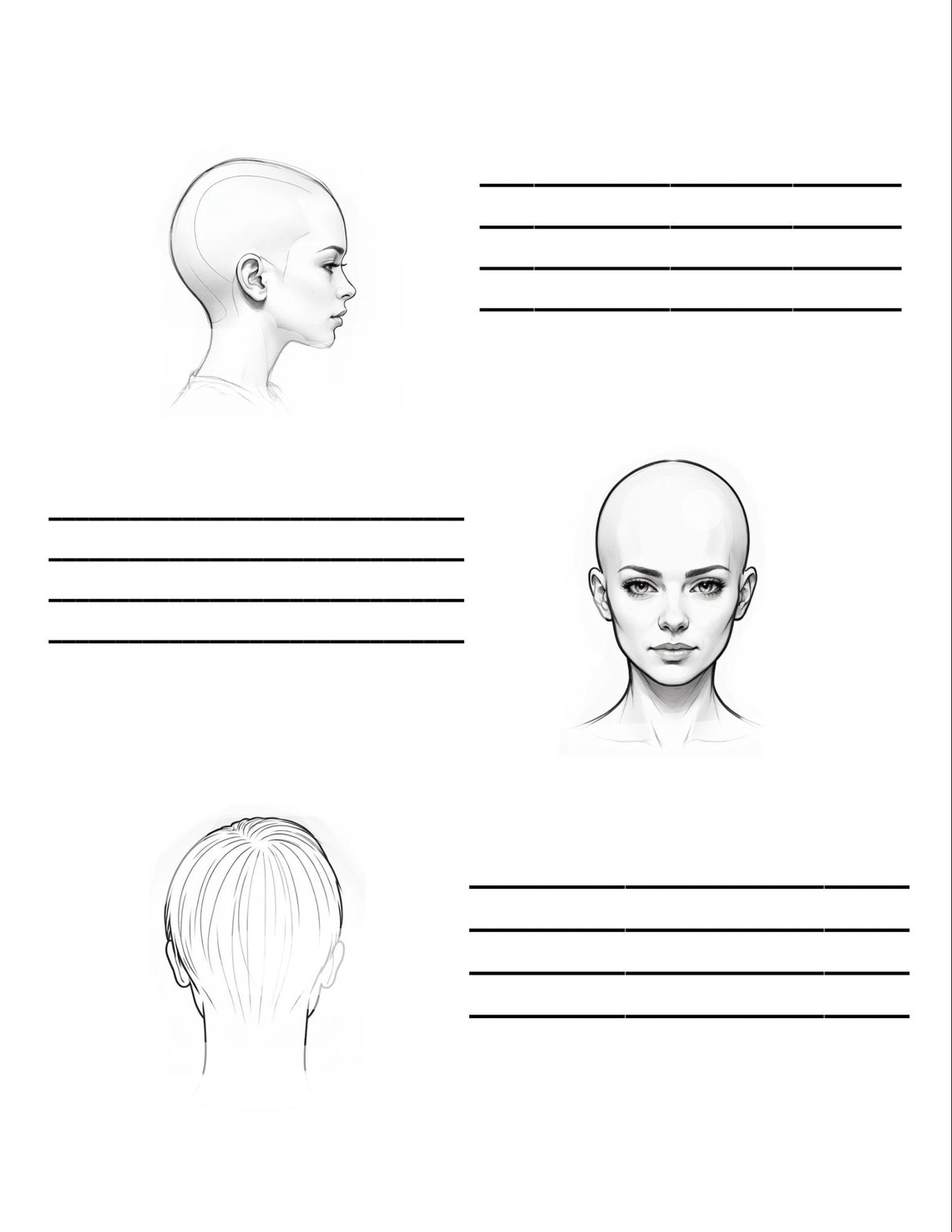 Salon Head Sheet Pack for Color or Haircutting With Notes, Hair Salon ...