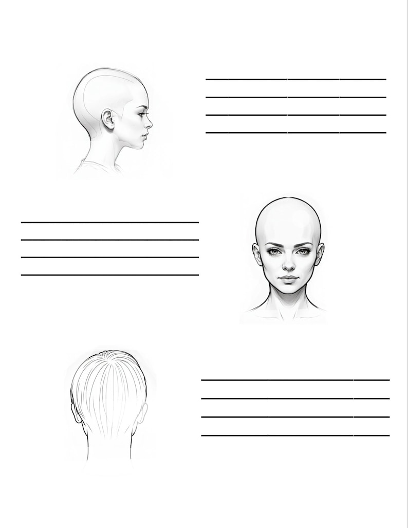 Salon Head Sheet Pack for Color or Haircutting With Notes, Hair Salon ...