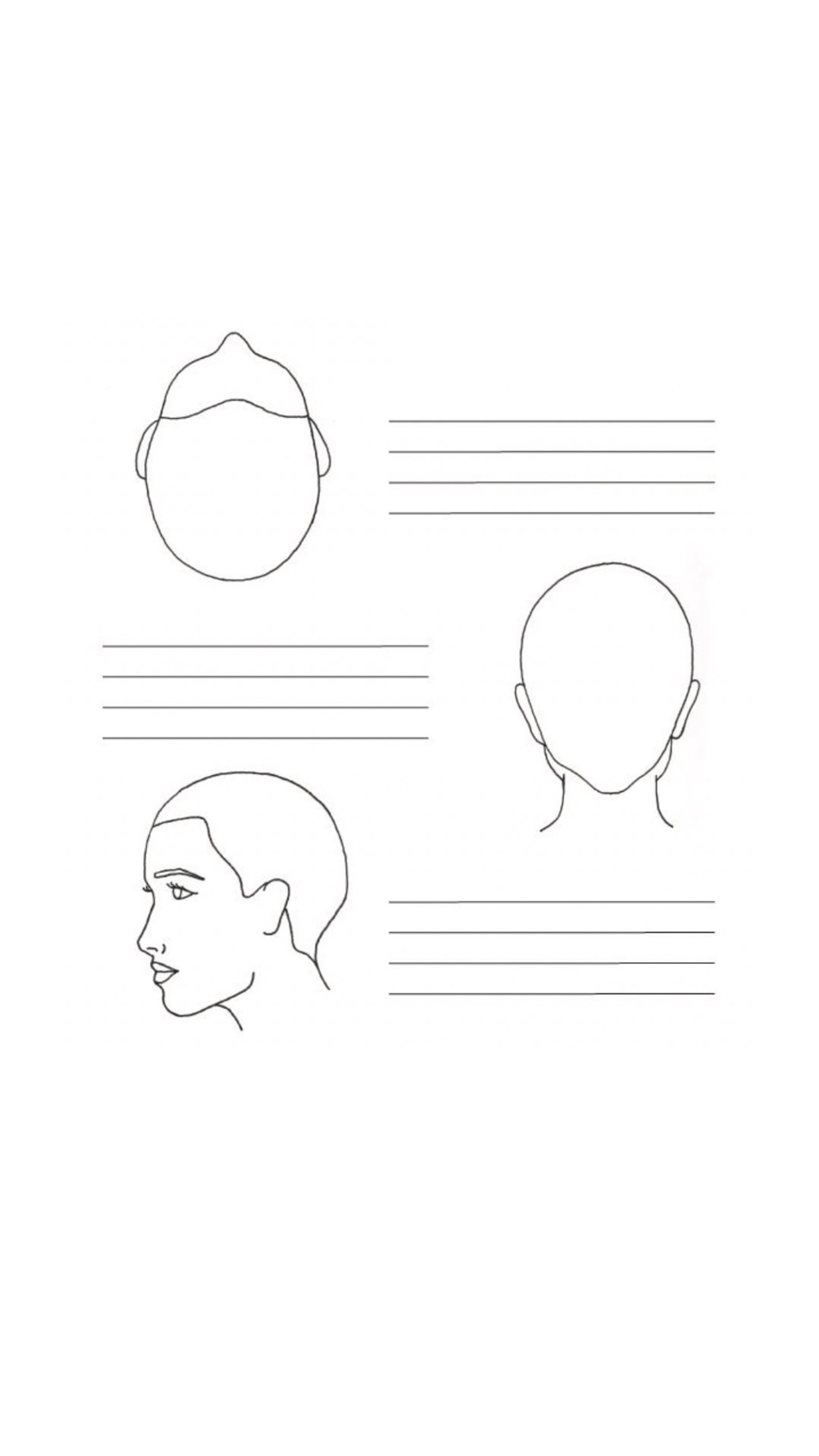 Salon Head Sheet Pack for Color or Haircutting With Notes, Hair Salon ...