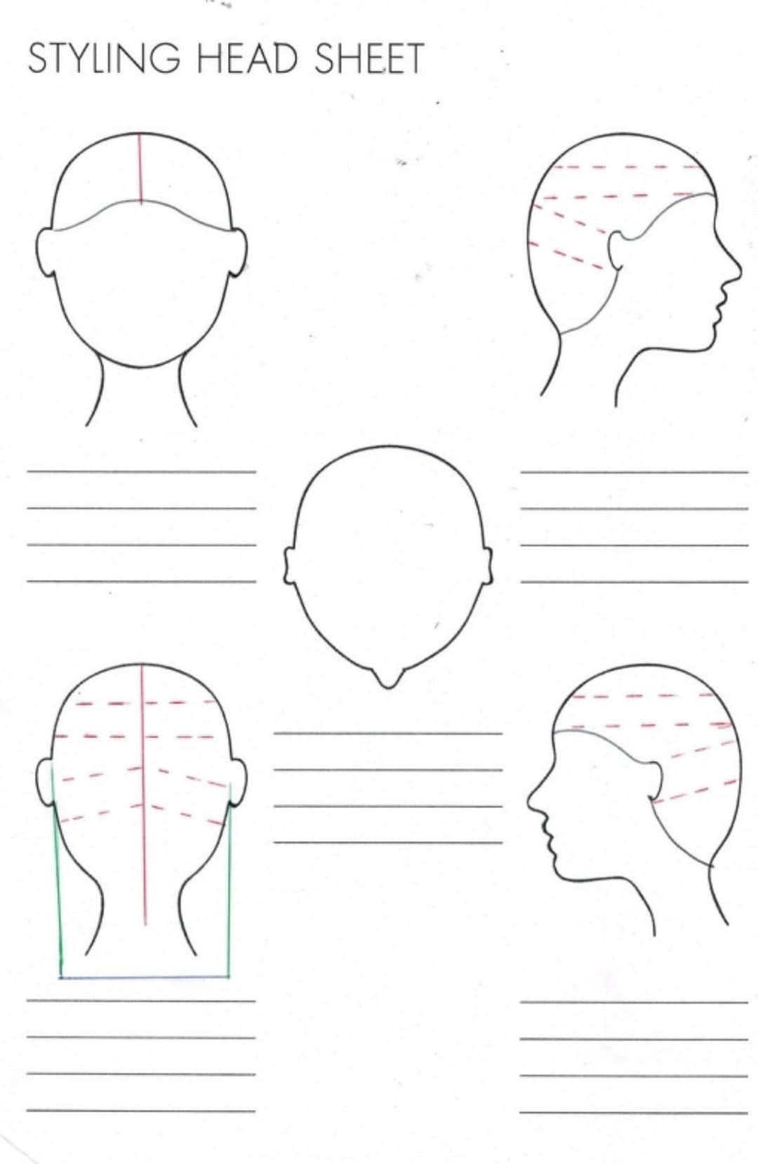 Hair Cutting and Hair Color Head Sheet Salon - Etsy