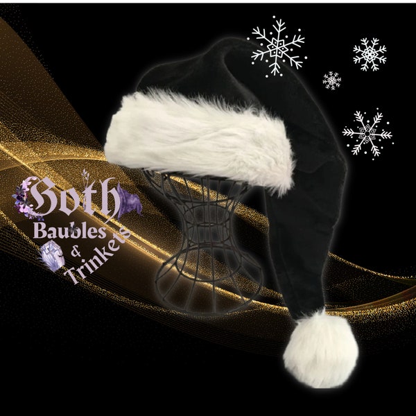 Black Santa Hat - Etsy