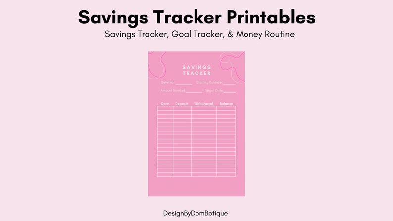 Savings & Goal Tracker Printable | A5, A6, Letter Compatible | Budget ...