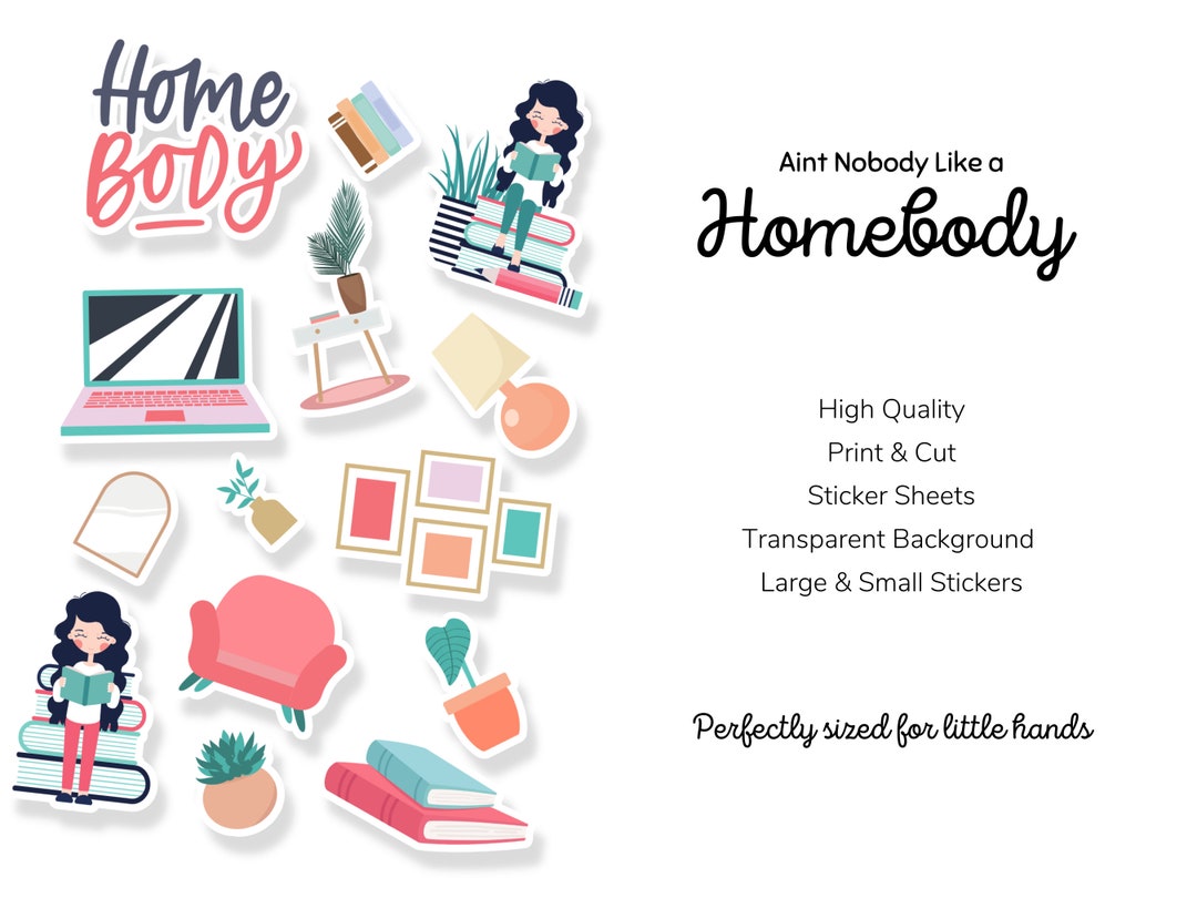 Print and Cut Homebody Sticker Laptop Sticker Water Bottle - Etsy