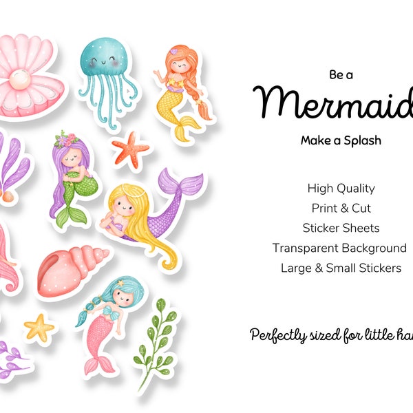 Mermaid Stickers - Etsy