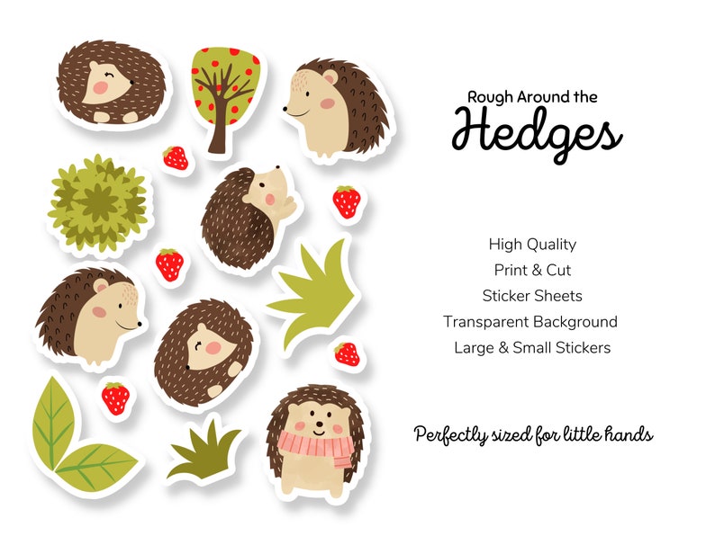 Print and Cut Hedgehog Stickers, Sticker Sheet, Cute Hedgehog ...