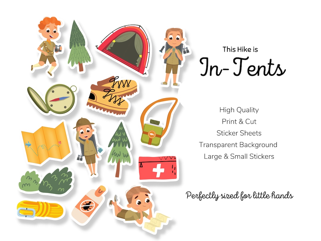 Print and Cut Boy Scout Stickers, Camping Sticker Sheet, Hiking ...