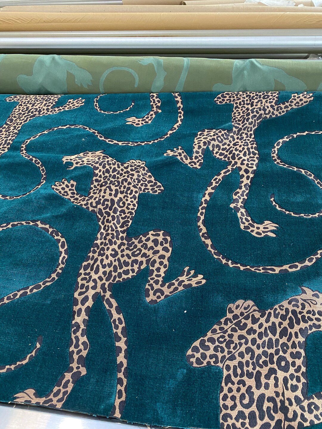 Mokum Flats Hot Royal Menagerie Panthera Aquamarine Fabric - Etsy