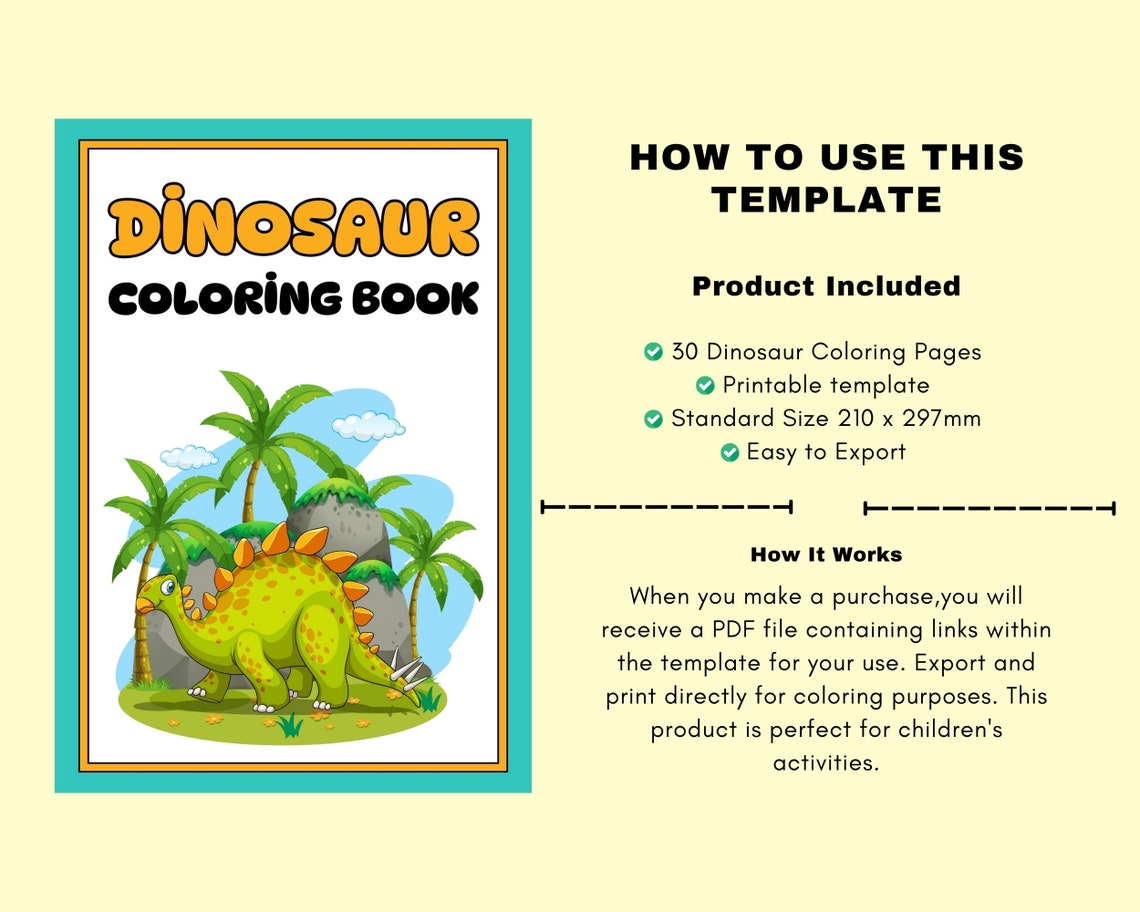Printable Dinosaur Coloring Pages | 30 Pages | Cute Dinosaurs Coloring ...