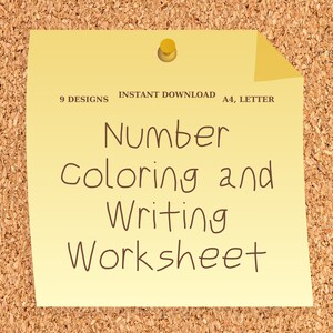 Printable Number Coloring and Writing Worksheet | Preschool ...