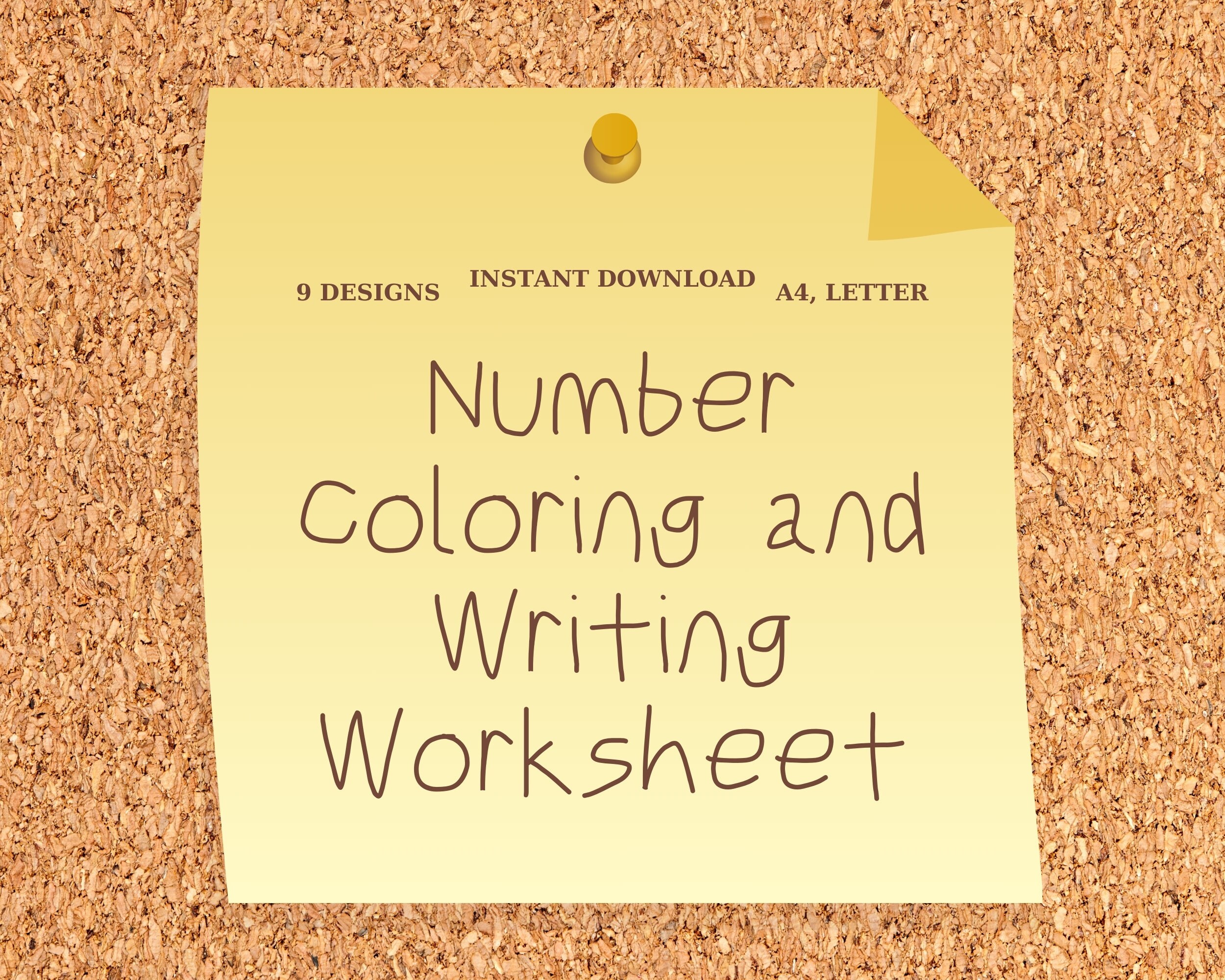 Printable Number Coloring and Writing Worksheet | Preschool ...