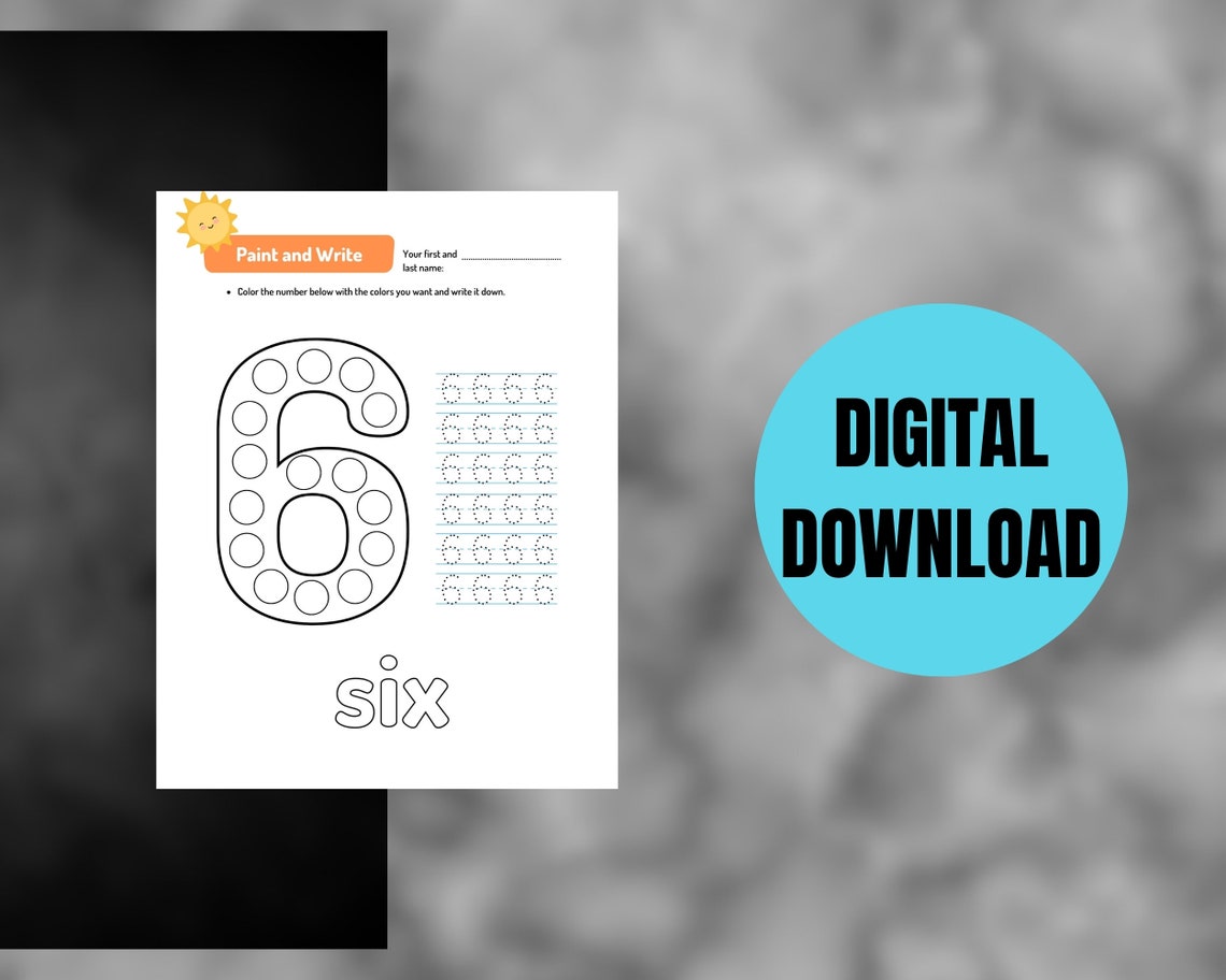 Printable Number Coloring and Writing Worksheet Preschool, Kindergarten ...