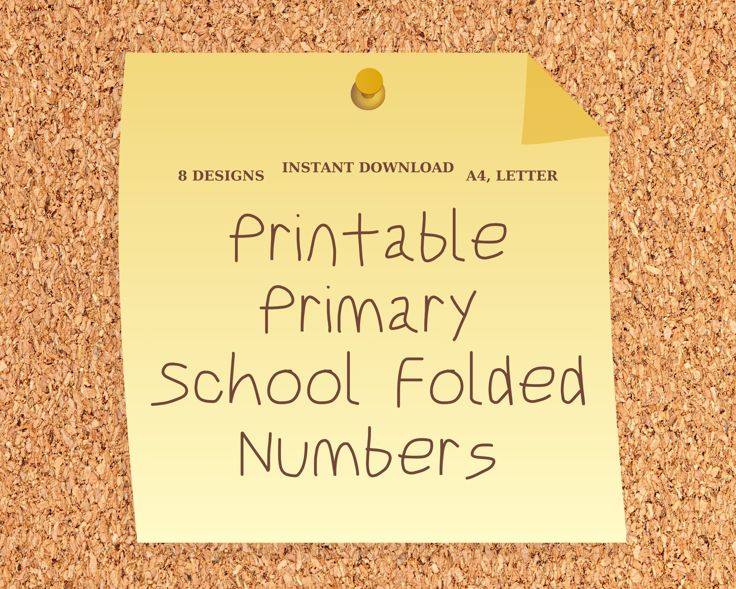 Printable Primary School Folded Numbers | Primary School Study Activity ...