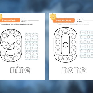 Printable Number Coloring and Writing Worksheet | Preschool ...