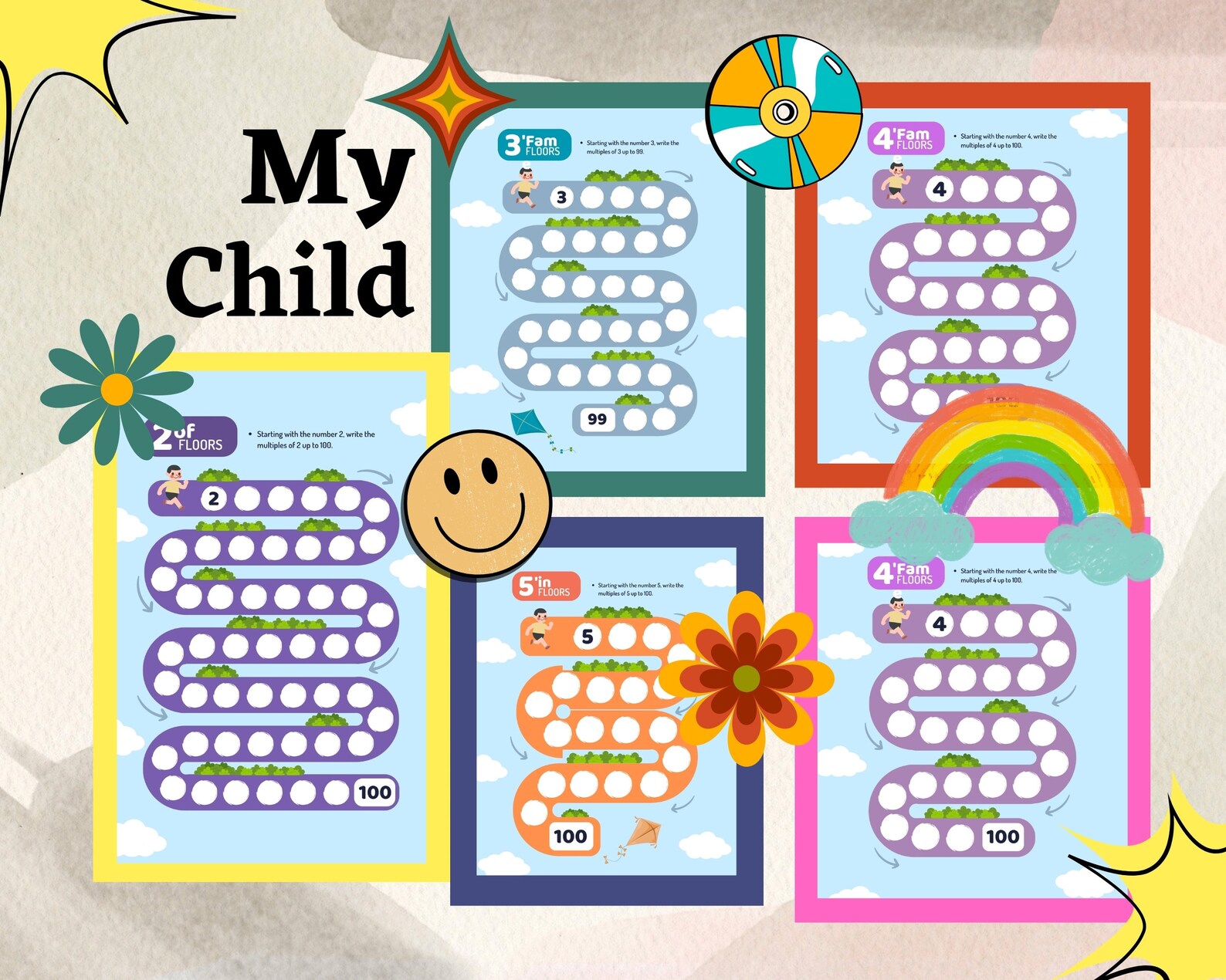 Printable Primary School Folded Numbers | Primary School Study Activity ...