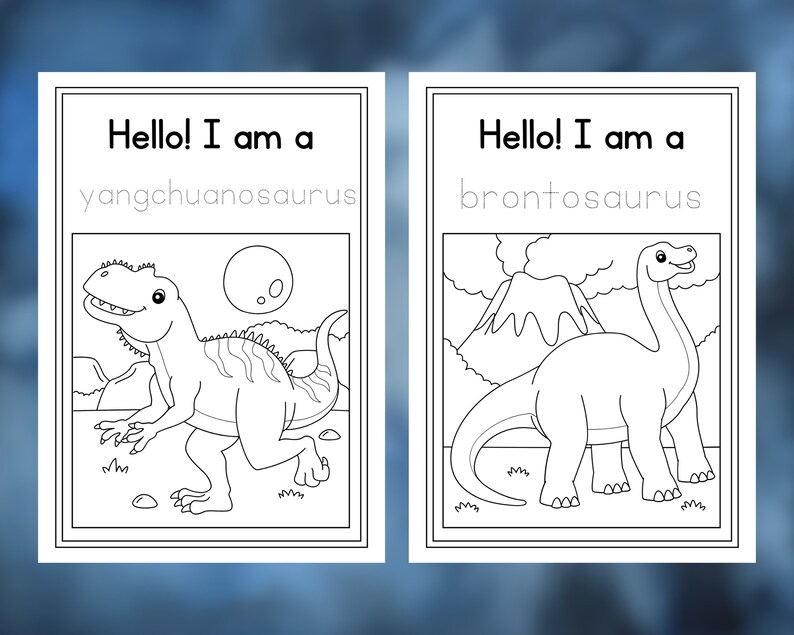 Printable Dinosaur Coloring Pages | 30 Pages | Cute Dinosaurs Coloring ...