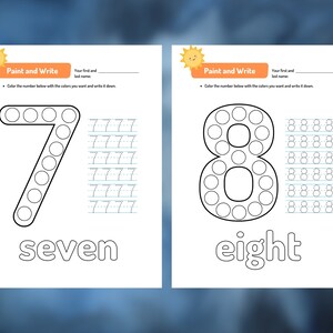 Printable Number Coloring and Writing Worksheet | Preschool ...