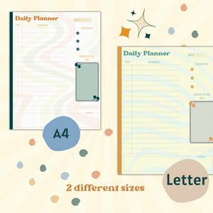 Colorful Daily Planner Page, Digital Retro Planner, Reusable Digital ...