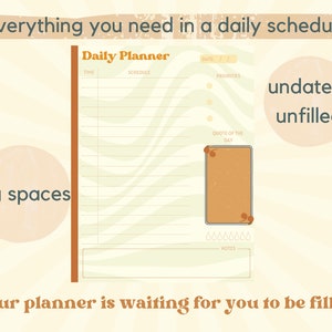 Colorful Daily Planner Page, Digital Retro Planner, Reusable Digital ...