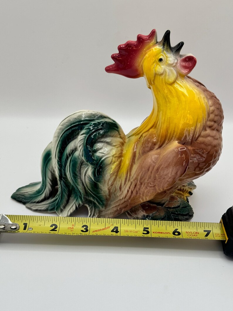 Vintage Ceramic Rooster and Hen Sold as a Pair, 1950s Colorful - Etsy