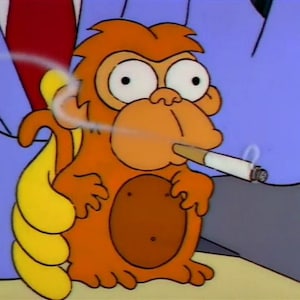 The Simpsons Smoking Monkey - Etsy