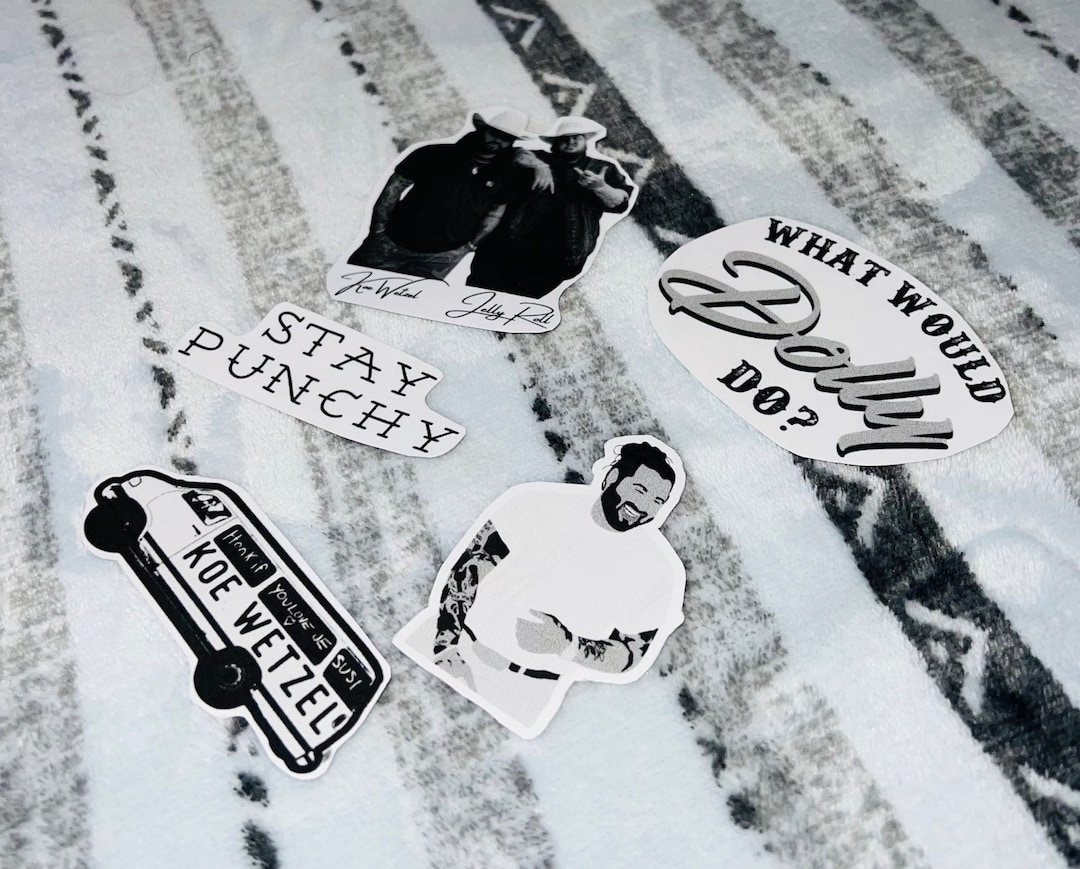 Punchy Sticker Pack, Wetzel Sticker, Jelly Roll Sticker, Parton Sticker ...