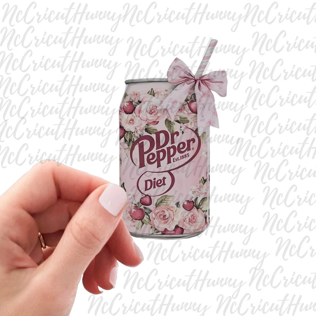 Diet Soda Stickers, Fancy Soda Can, Soda Stickers, Floral, Bow Sticker ...