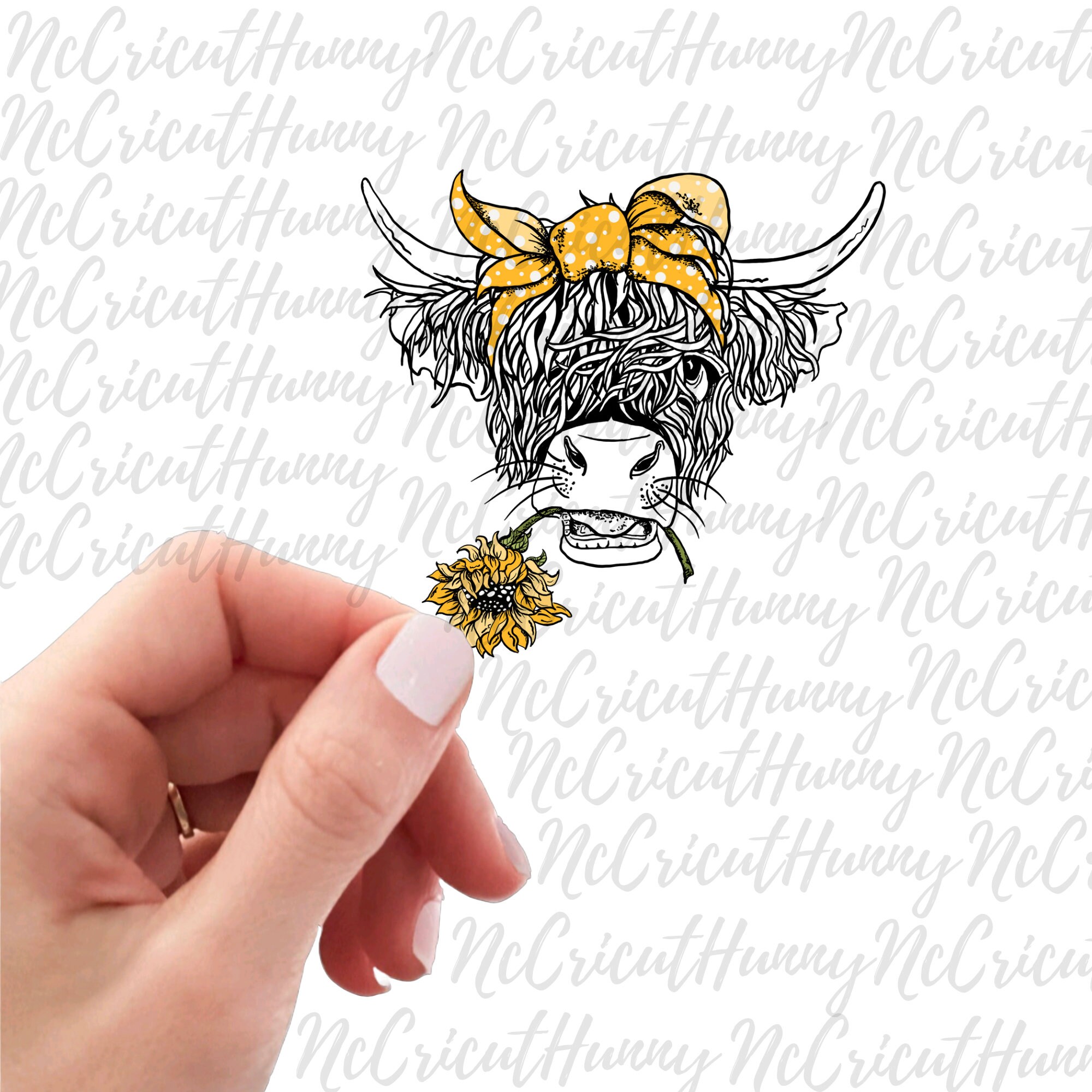 Cow Head Sticker Summer Time Cow Cow Sticker Sunflower Cow - Etsy