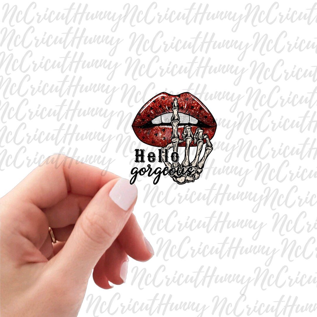 Hello Gorgeous Sticker, Skeleton Hand Sticker, Laptop, Kindle, Phone ...