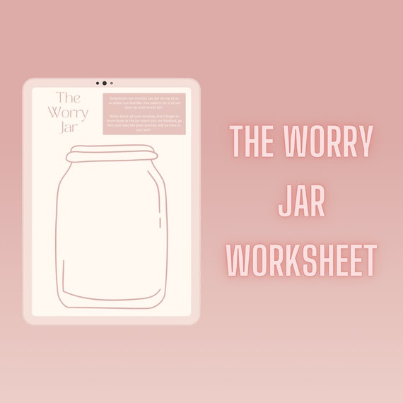 The Worry Jar Worksheet Mental Health Resource Worry and - Etsy