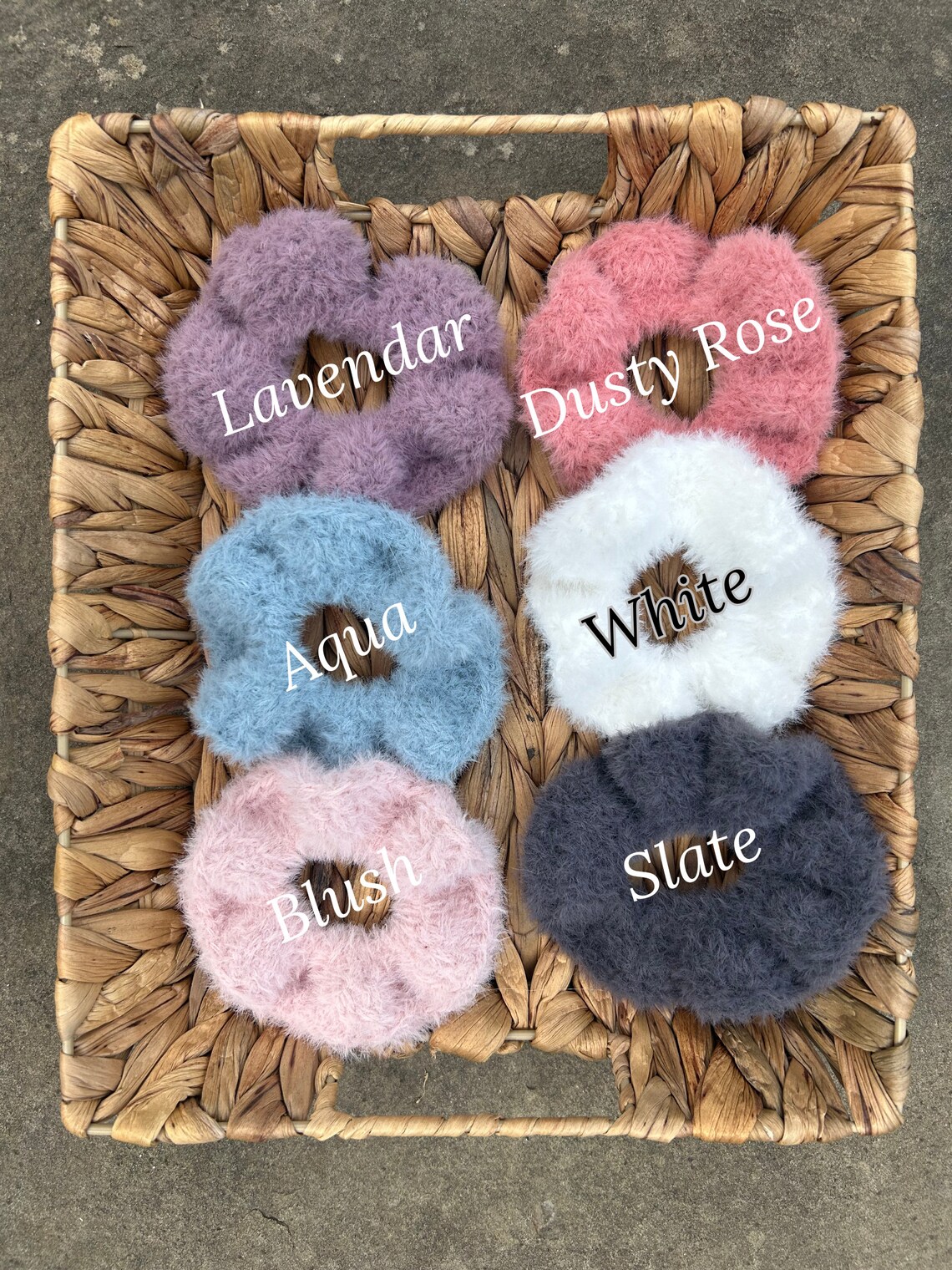 Fuzzy Hair Scrunchies Handmade Crochet - Etsy