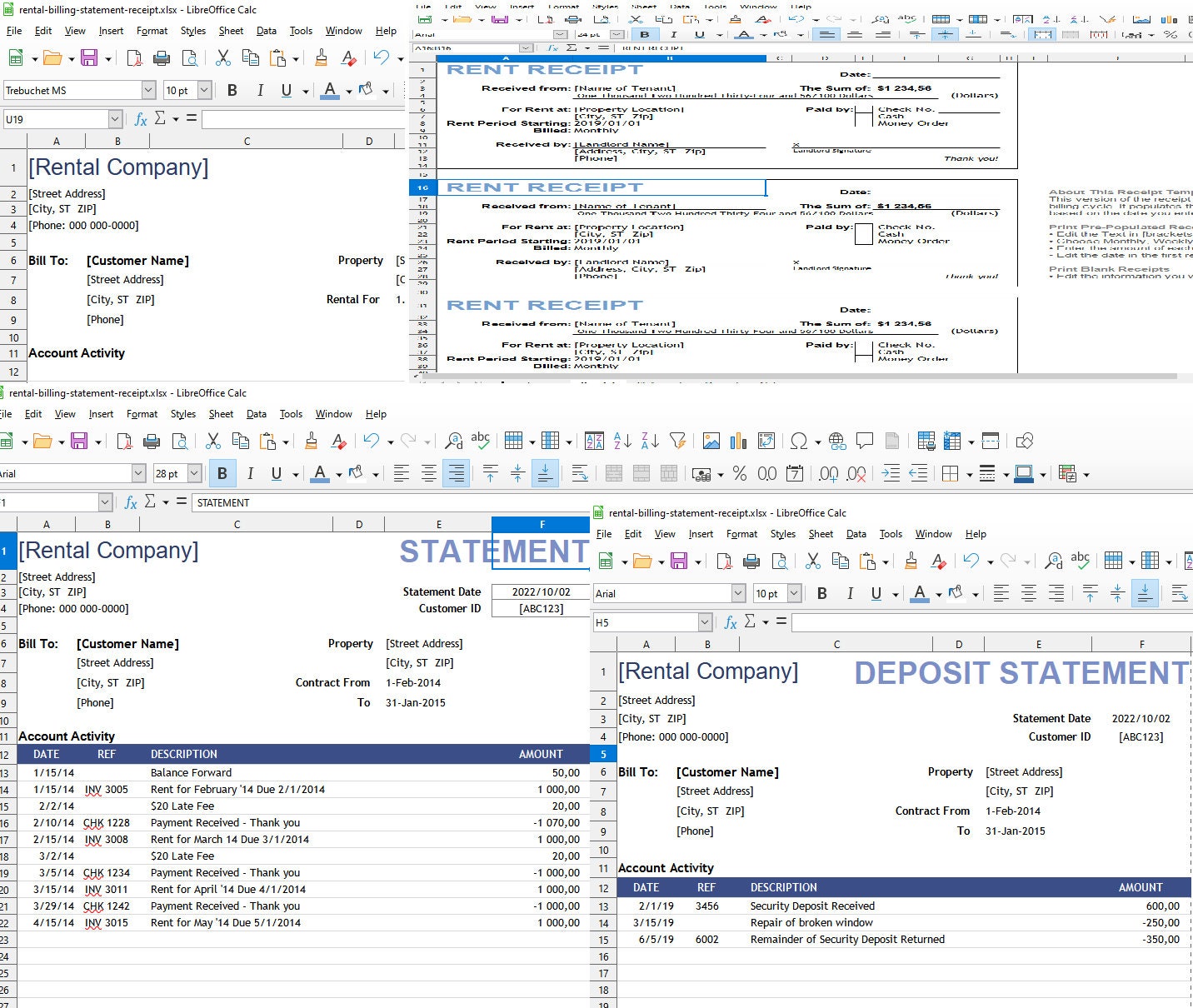 Landlord Full Rental Book Invoice, Receipt & Statement - Etsy