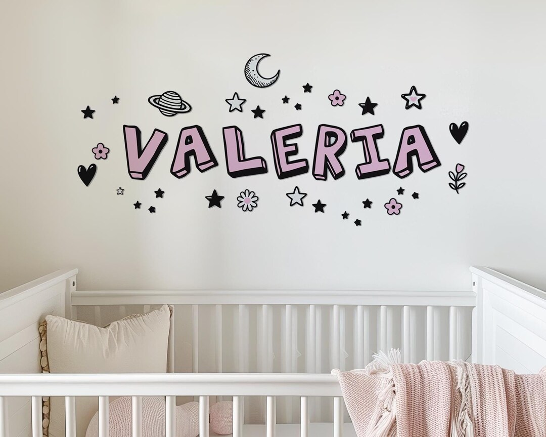Personalized 3D Printed Name Sing for Nursery or Kids Room - Custom PLA ...