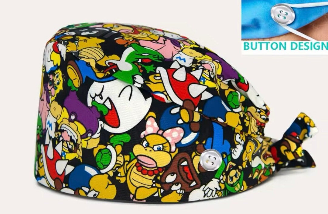 Super Mario Bros Scrub Cap - Etsy