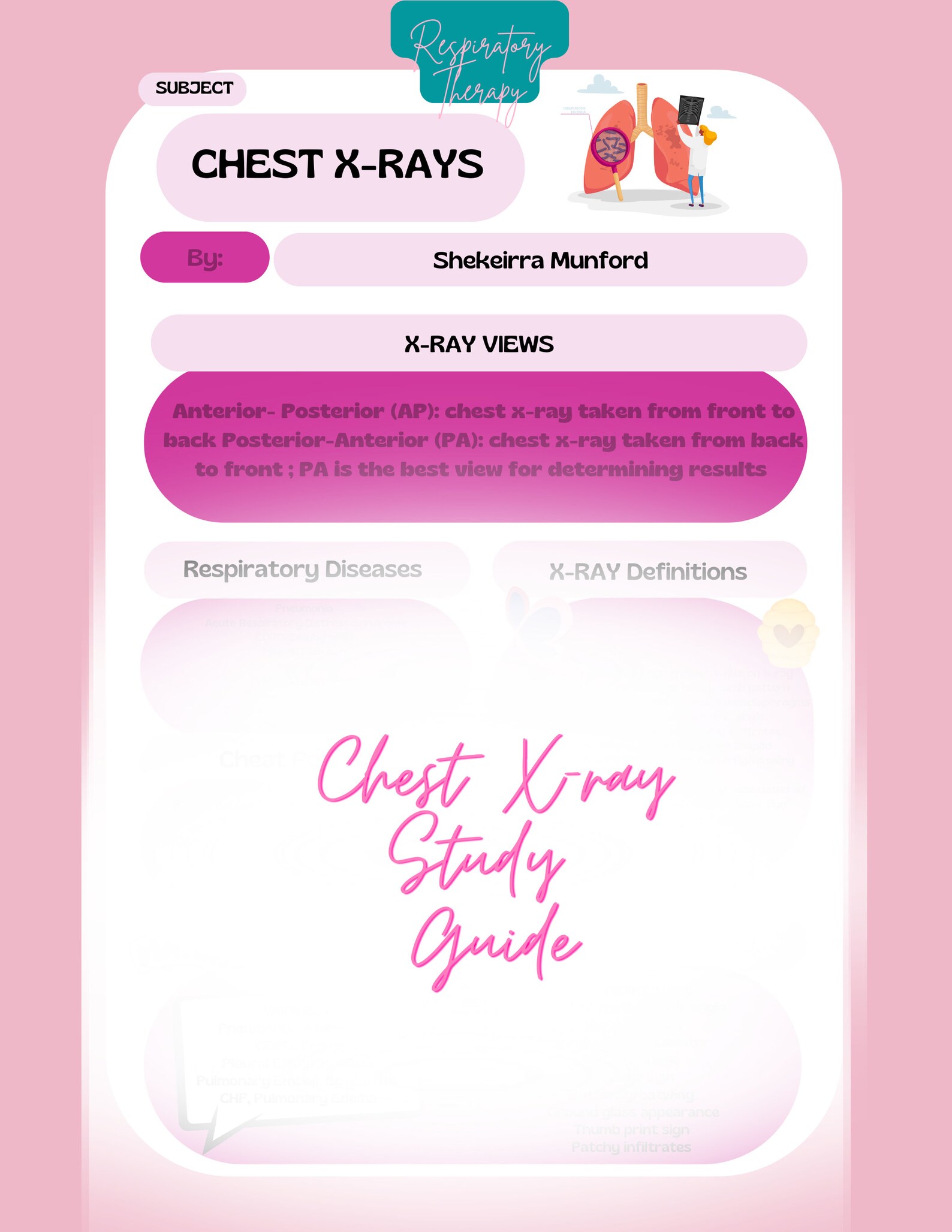 Chest X-ray Study Guide - Etsy