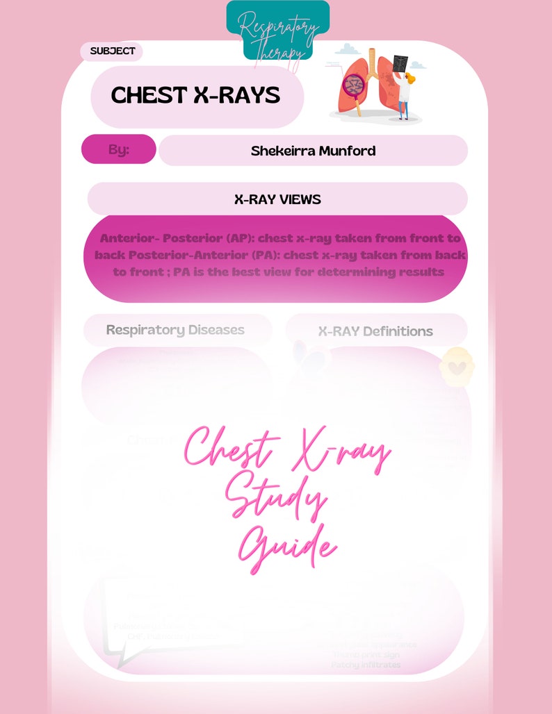 Chest X-ray Study Guide - Etsy