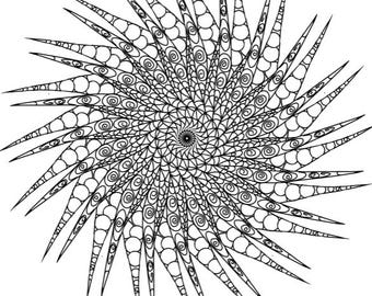 Spiral Mandala Adult Coloring Pages, 3 Designs for Print or Digital Use ...