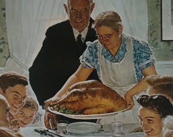 Freedom From Want - Norman Rockwell - Rare Art Print From the Four ...