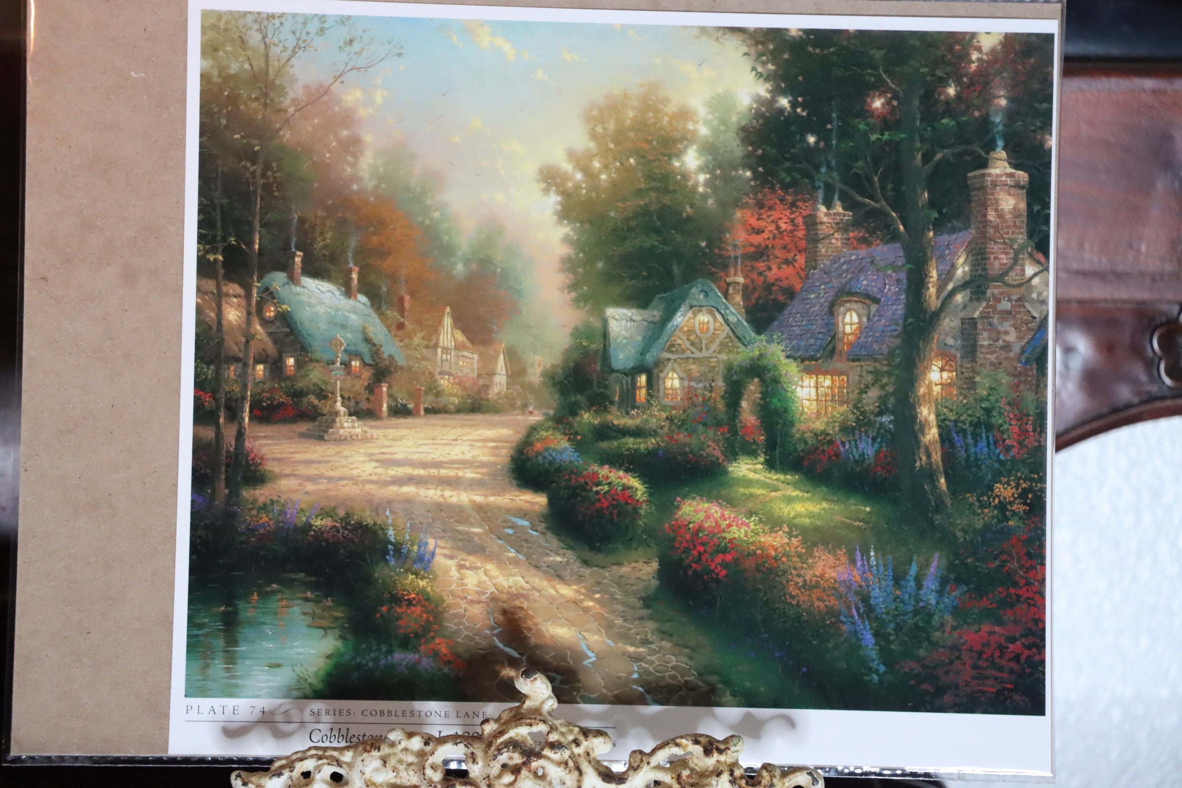 Cobblestone Lane Thomas Kinkade Print Artwork Light Artist Wall Decor ...