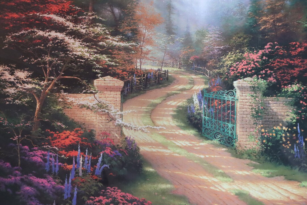 Spring Gate Thomas Kinkade Print Wall Decor Light Artist Hope Art - Etsy